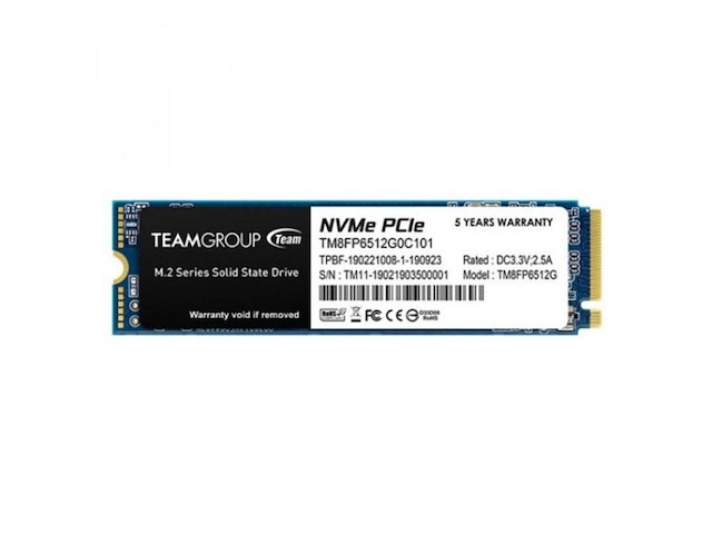 TeamGroup M.2 2280 512GB MP33 SSD PCIe Gen3 x4, NVM Express, 1700/1400MB/s TM8FP6512G0C101