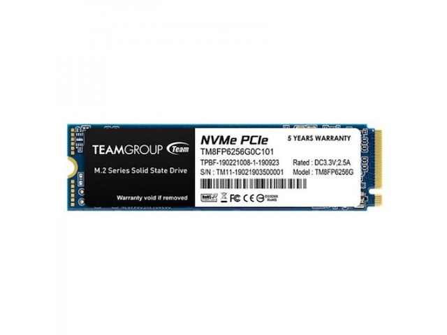 TeamGroup M.2 2280 256GB MP33 SSD PCIe Gen3 x4, NVM Express, 1600/1000MB/s TM8FP6256G0C101