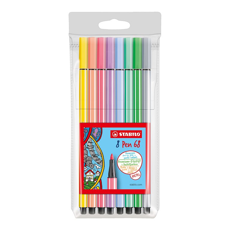 Flomaster STABILO Pen 68 pastel set 1/8