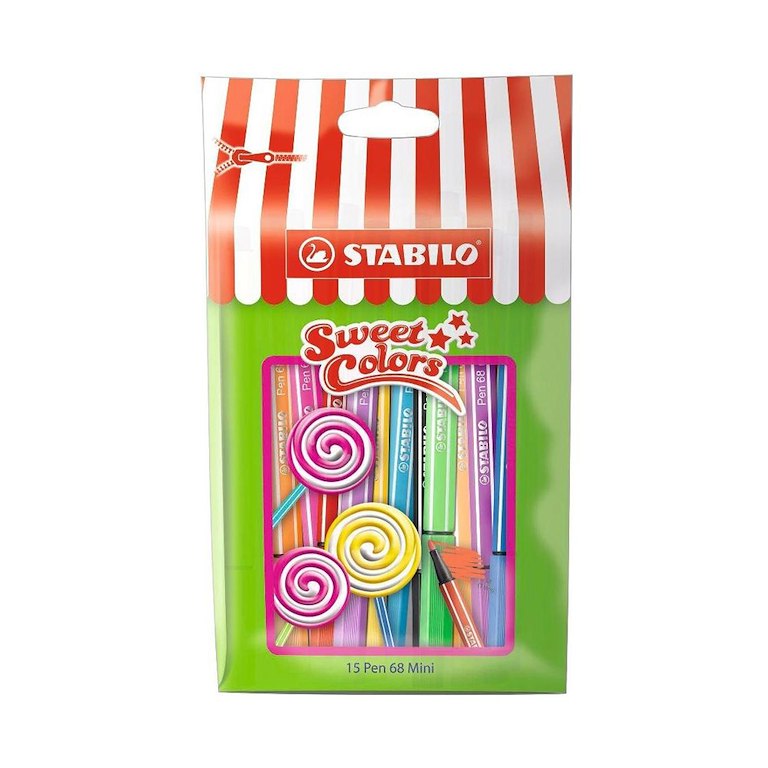 Mini flomasteri STABILO Pen 68 Mini Sweet colors set 1/15