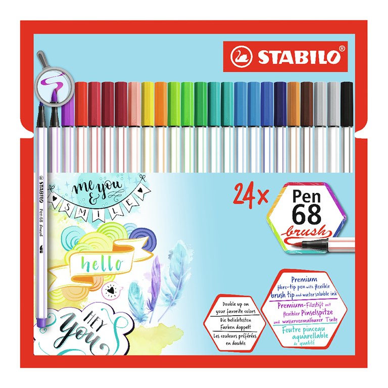 Četkica flomasteri STABILO Pen 68 brush set 1/24