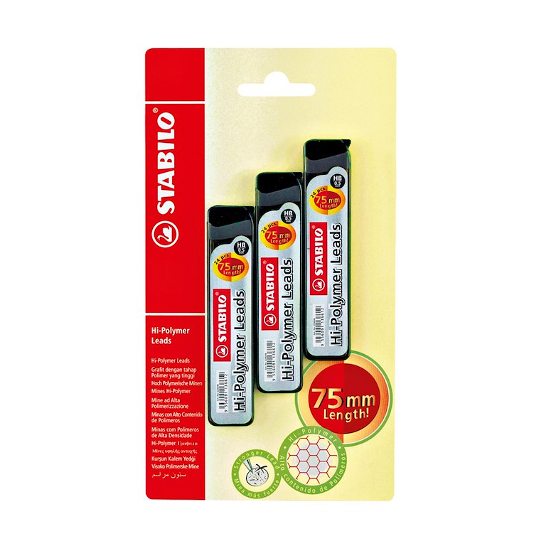 Grafitne mine 0.5mm STABILO 3206 HB blister 1/3