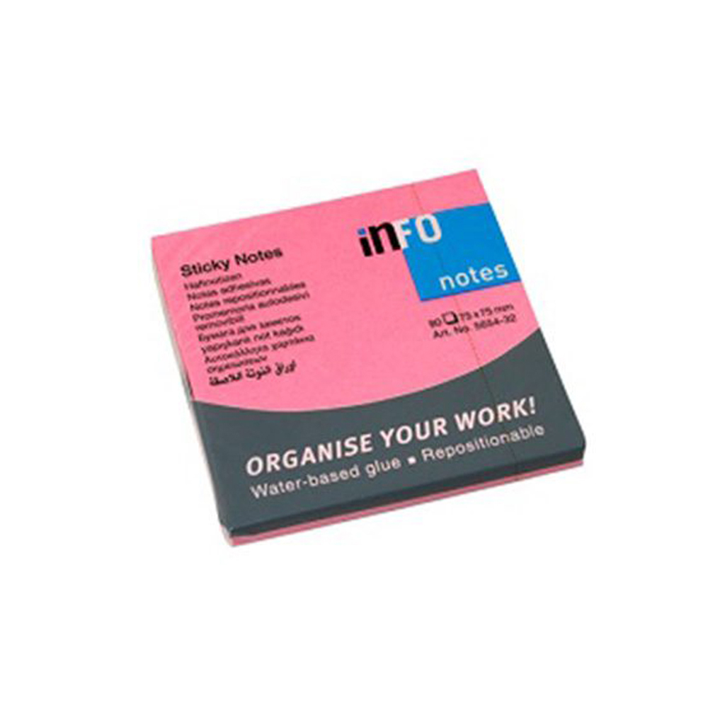 Info notes 75x75mm / 80 listića pink