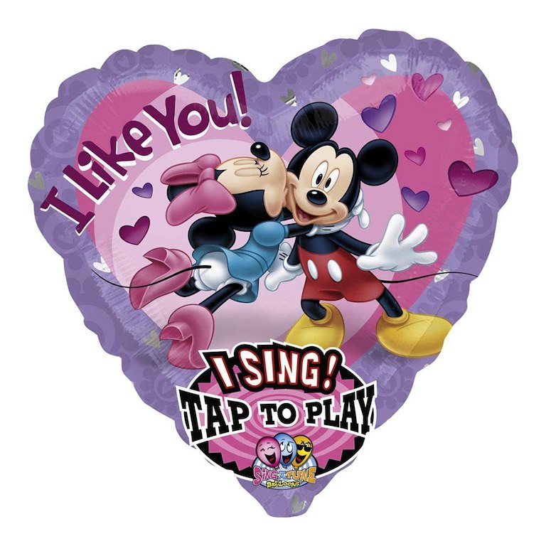 Muzički balon XL Mickey and Minnie Love Jumbo Sing-A-Tune