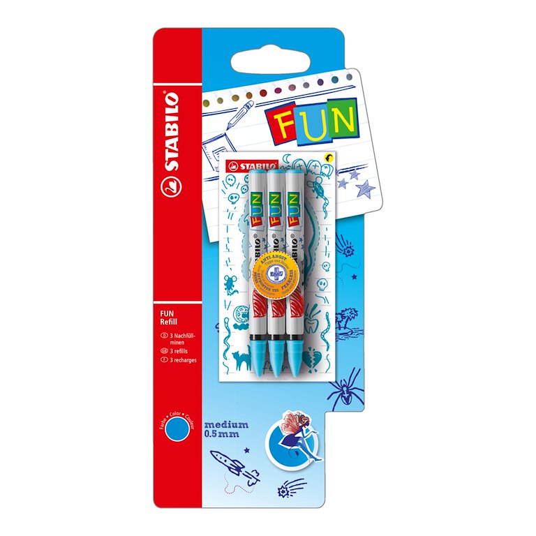 STABILO FUN refili blister 1/3 mix boje