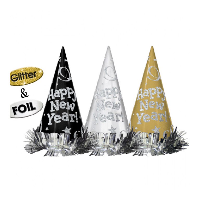 Ukrasne kape New Year Glitter & Foil