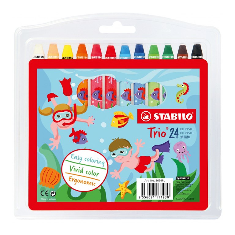 Uljane pastele STABILO Trio set 1/24 pvc