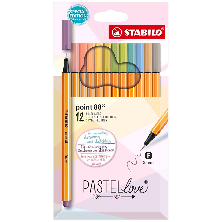 Lajner STABILO point 88 set 1/12 PASTELlove