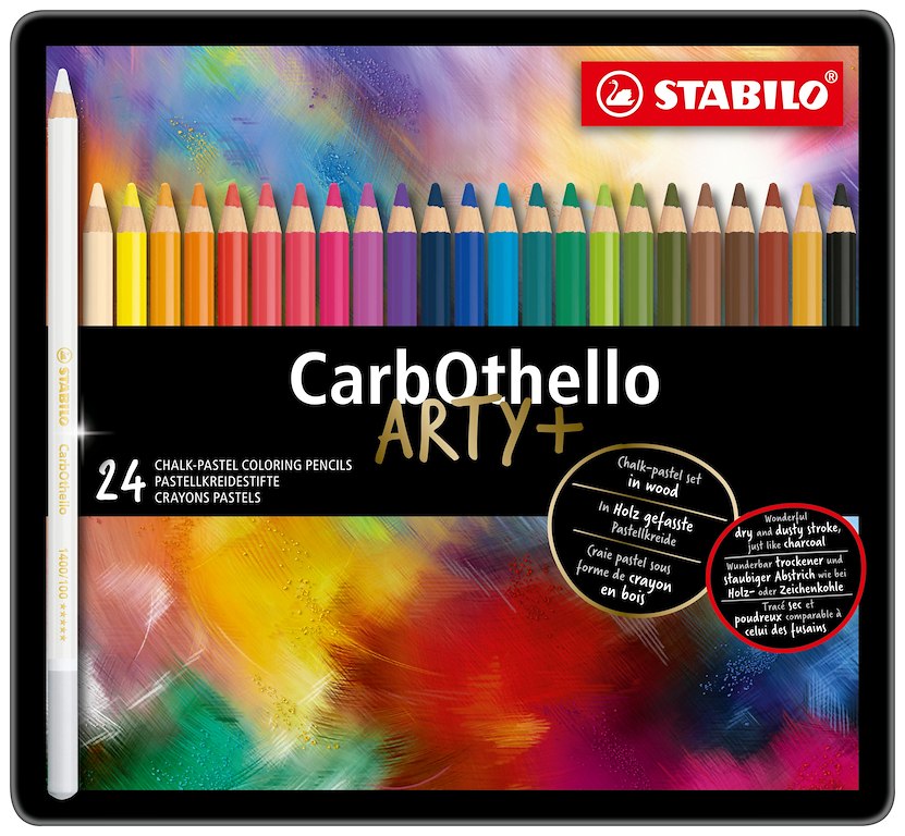 Pastelna drvena bojica STABILO CarbOthello ARTY metalni set 1/24