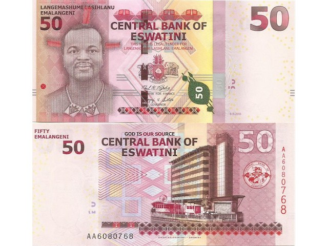 Eswatini 50 emalangeni 2018. UNC