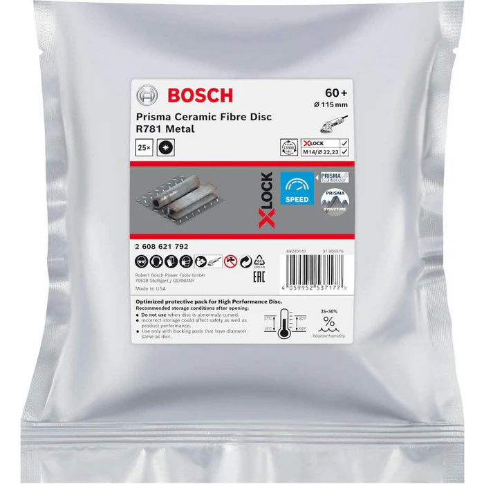 Bosch X-LOCK fiber disk R781, 115 mm G60 pakovanje od 25 kom. - 2608621792