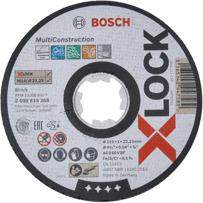 Bosch X-LOCK Multi Material 115x1x22,23, ravno sečenje - 2608619268