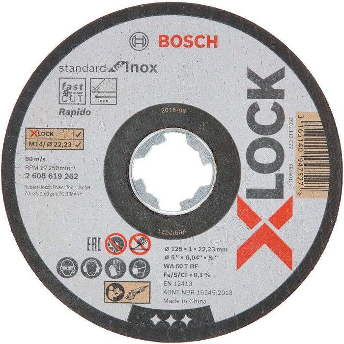 Bosch X-LOCK Standard for Inox 125x1x22,23 mm za ravno sečenje - pakovanje 10 komada (2608619267)