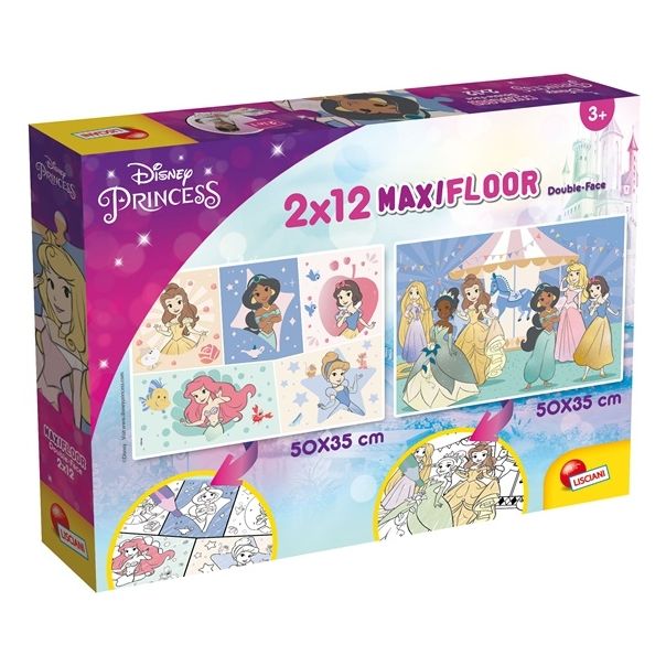 LISCIANI Puzzle SuperMaxi Princess 2u1 složi I oboji - 2x12
