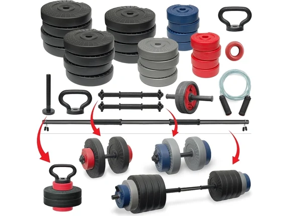 Iron Set tegova 88kg i 2 plus 1 šipka 7 u 1