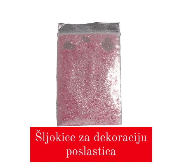 Šljokice za dekoraciju poslastica Bebi Roze 2g Iris