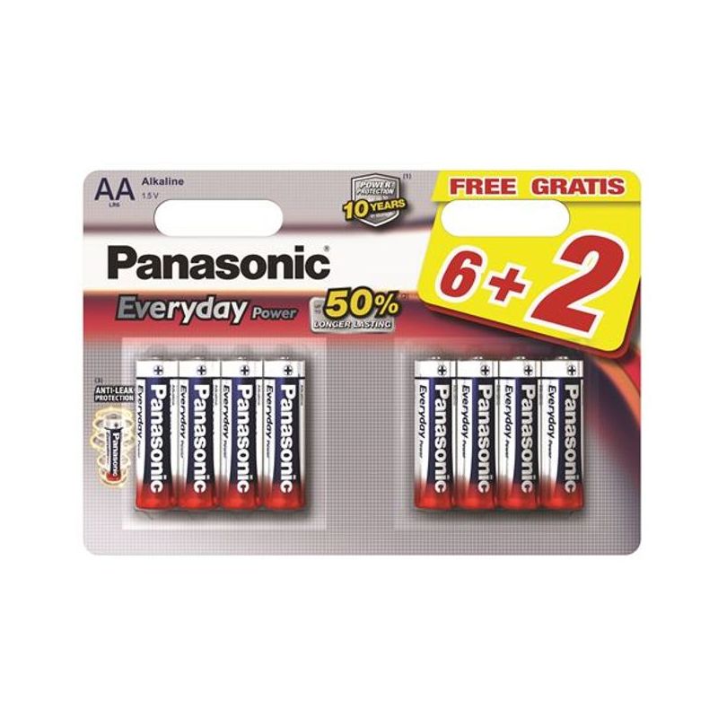 PANASONIC baterije LR6EPS/8BW -AA 8kom Alkaline Everyday Power