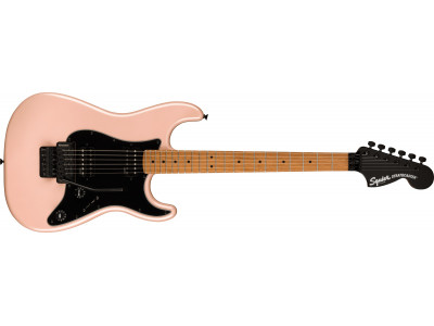 Squier By Fender Contemporary Stratocaster® HH FR, Roasted Maple Fingerboard, Black Pickguard, Shell Pink Pearl