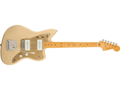 Squier By Fender 40th Anniversary Jazzmaster®, Vintage Edition, Maple Fingerboard, Gold Anodized Pickguard, Satin Desert Sand