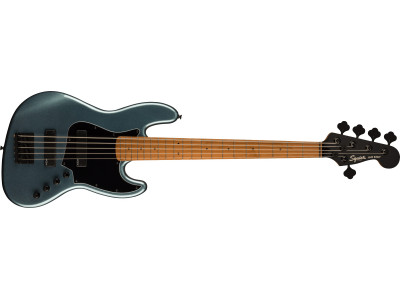 Squier By Fender Contemporary Active Jazz Bass® HH V, Roasted Maple Fingerboard, Black Pickguard, Gunmetal Metallic
