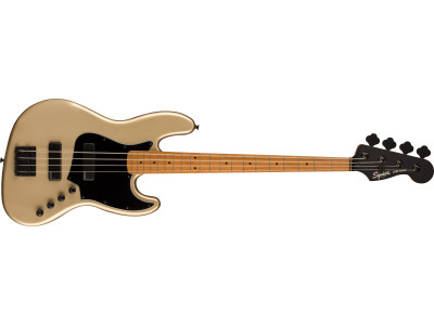 Squier By Fender Contemporary Active Jazz Bass® HH, Roasted Maple Fingerboard, Black Pickguard, Shoreline Gold