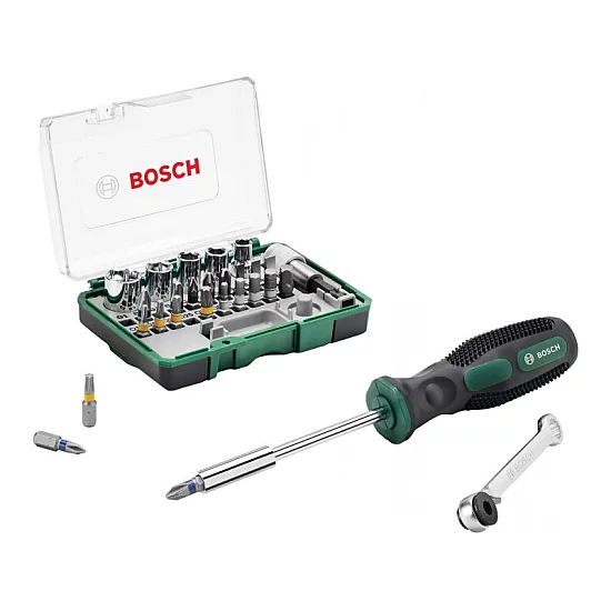 BOSCH 27-DELNI SET BITOVA SA ČEGRTALJKOM I RUČNIM ZAVRTAČEM 2607017331 CENA