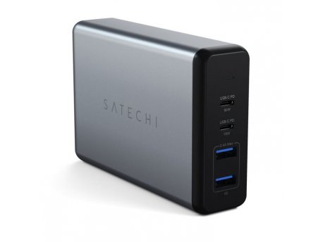 SATECHI 108W Type-C MultiPort Travel Charger (1x USB-C PD,2x USB3.0,1xQualcomm 3.0) - Space Grey(ST-TC108WM