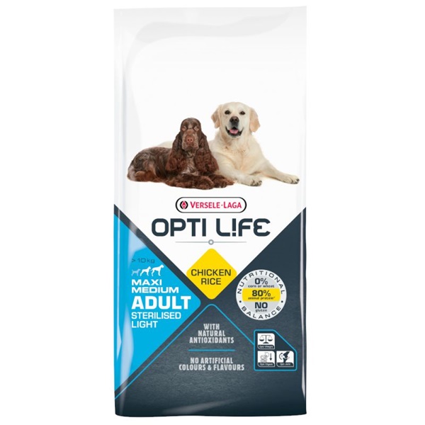 Versele-Laga Opti Life Sterilised/Light Medium&Maxi – 12,5kg