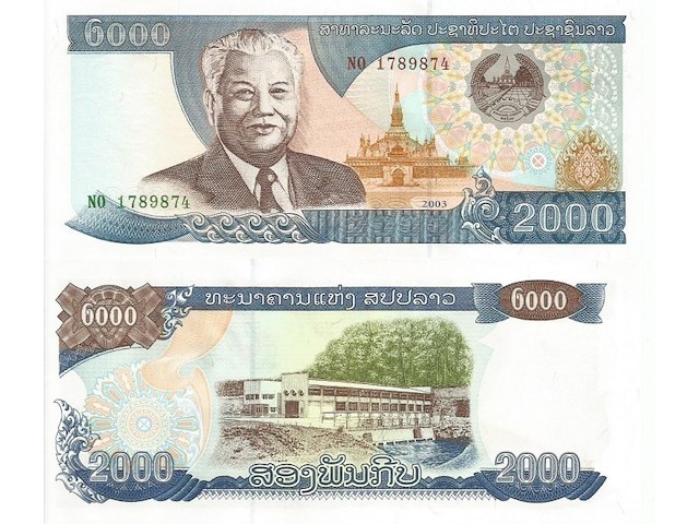 Laos 2000 kip 2003. UNC