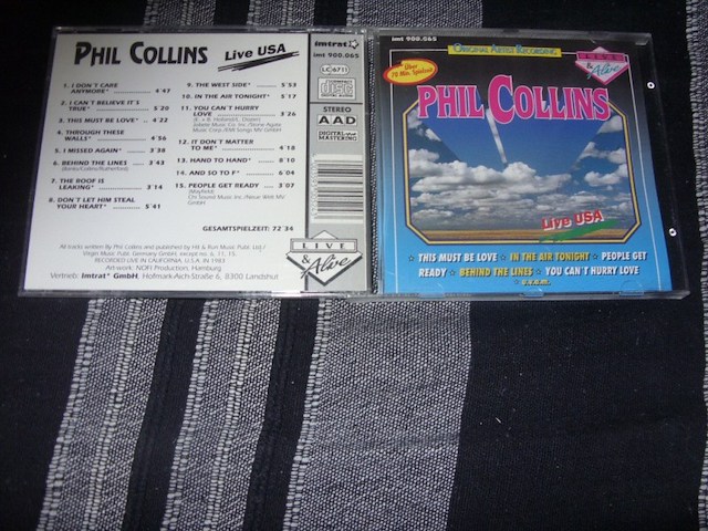 Phil Collins – Live USA CD Imtrat Germany 1983. Nm