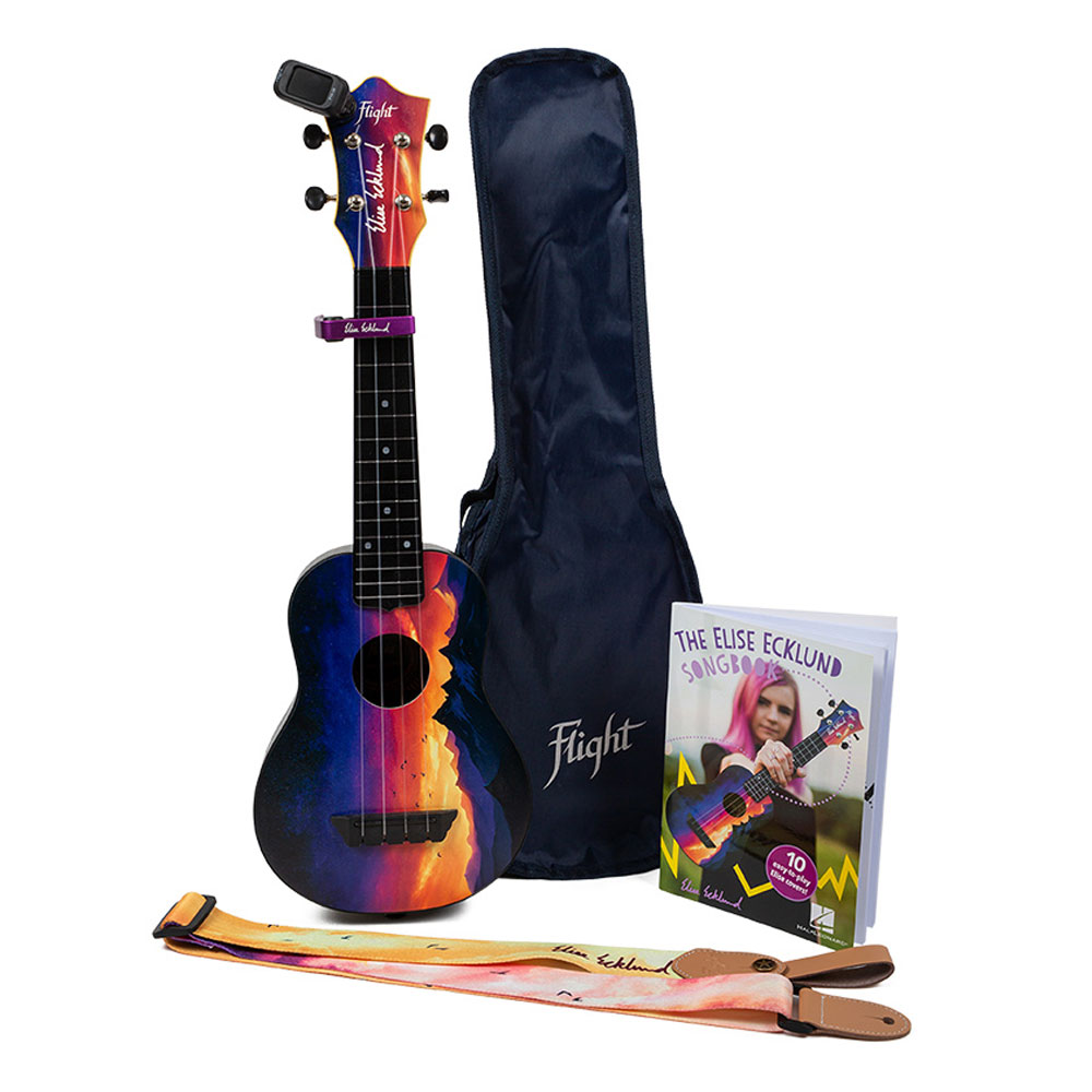 Flight TUS-EE Sunset travel ukulele set