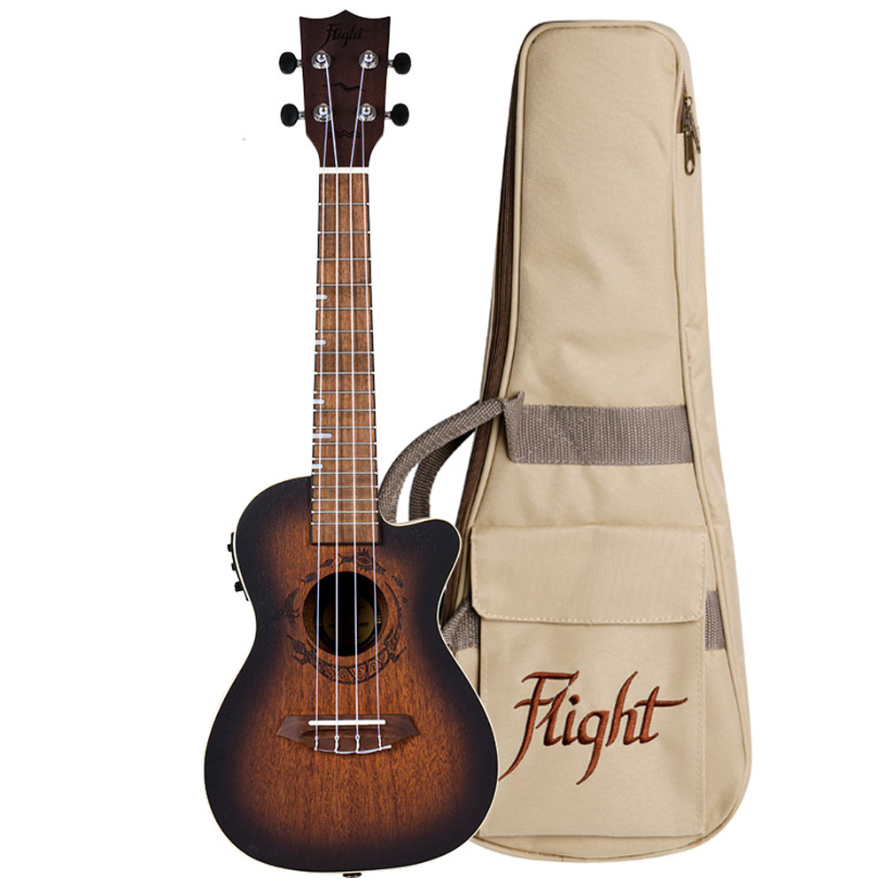 Flight DUC380 CEQ Amber Concert ukulele