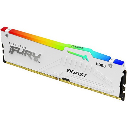 Kingston 16GB (1x16GB) DDR5 5200MT/s CL40 FURY Beast White RGB XMP memorija | KF552C40BWA-16