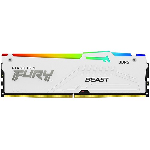 Kingston 32GB (1x32GB) DDR5 5600MT/s CL40 FURY Beast White RGB XMP memorija | KF556C40BWA-32