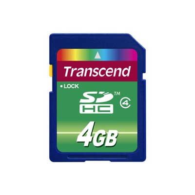 Transcend Secure Digital, 4GB, SDHC, Class 4 | TS4GSDHC4