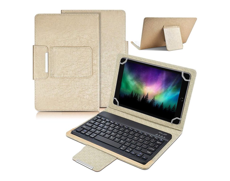 Futrola sa Bluetooth Tastaturom Leather - Tablet 10" Univerzalna zlatna