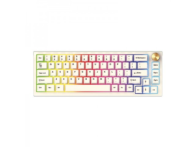 Tastatura gejmerska mehanicka bezicna MAXFIT67 MK858 bela (yellow switch) FANTECH