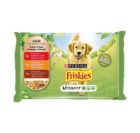 Friskies Dog sos, Junior piletina i grasak, 4x100g