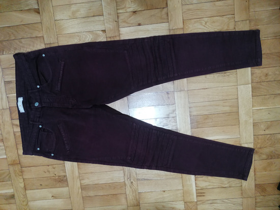 ZARA muske bordo farmerke 32