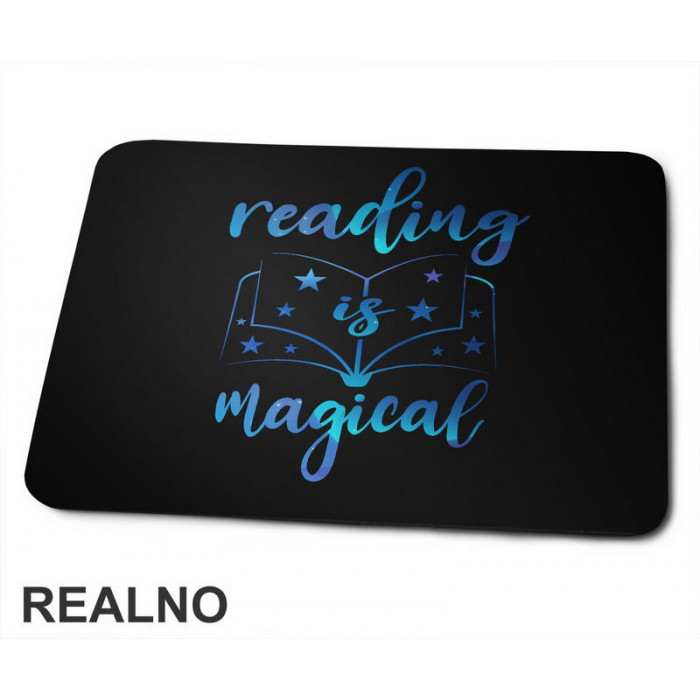 READING IS MAGICAL - BLUE - COLORS - BOOKS - ČITANJE - KNJIGE - PODLOGA ZA MIŠ