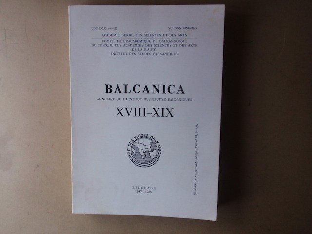 BALCANICA / BALKANIKA XVIII - XIX