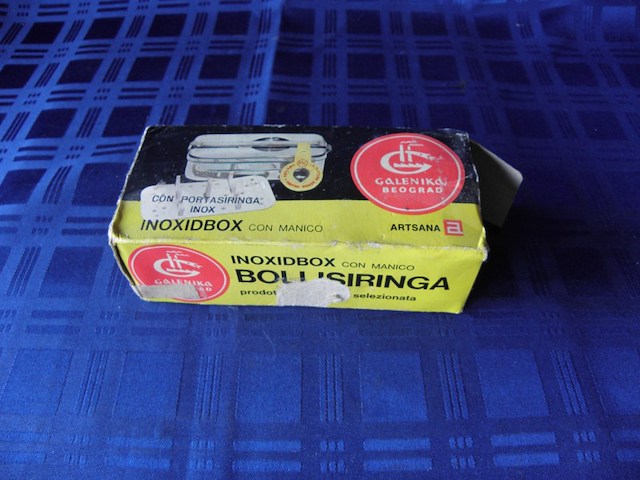 Set: Inox kutija za sterilizaciju i špric