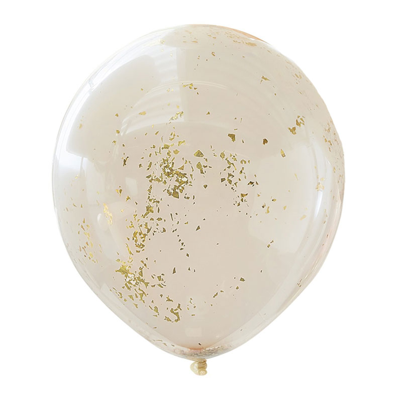 Krem balon u balonu sa zlatnim konfeticama 42cm – 1 kom