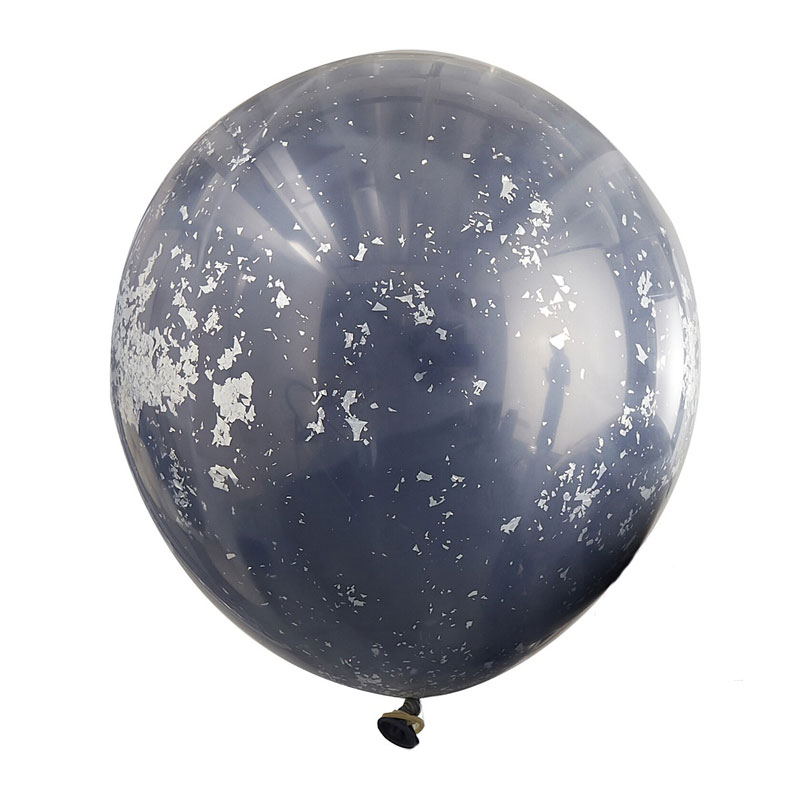 Plavi balon u balonu sa srebrnim konfeticama 42cm – 1 kom