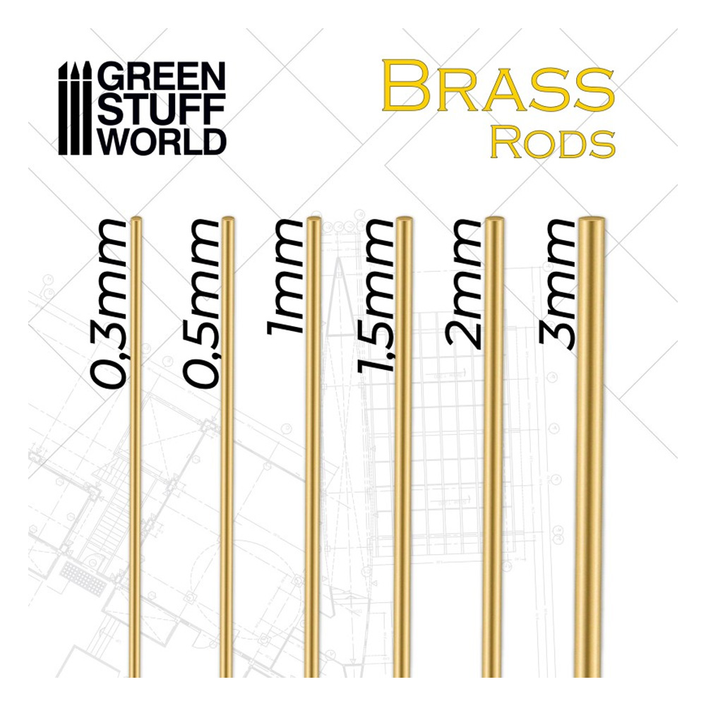 Round Brass Rods 1mm PACKx5