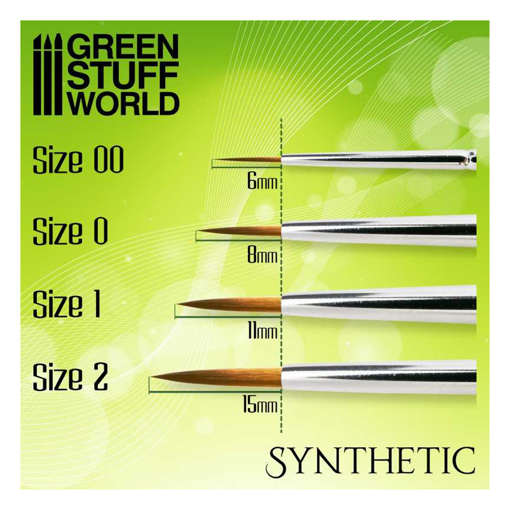 Synthetic Brush size #2 - GREEN SERIE