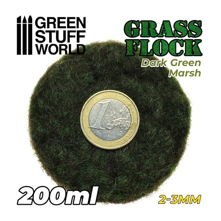 Grass Flock - DARK GREEN MARSH 2-3mm (200ml)