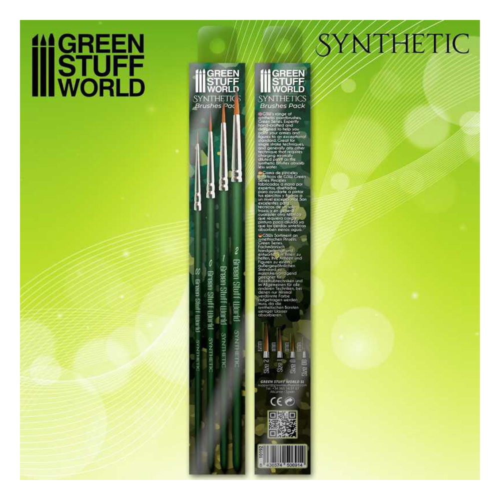 Synthetic Brushes - GREEN SERIE PACK x4