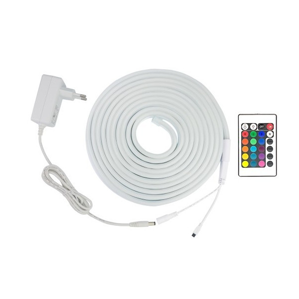SET led traka NEON FLEX RGB MLY-5050-60 60d IP67 5m adapter+daljinski