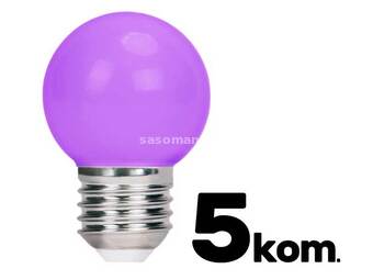 Pet LED sijalica Ljubičasta 2W E27